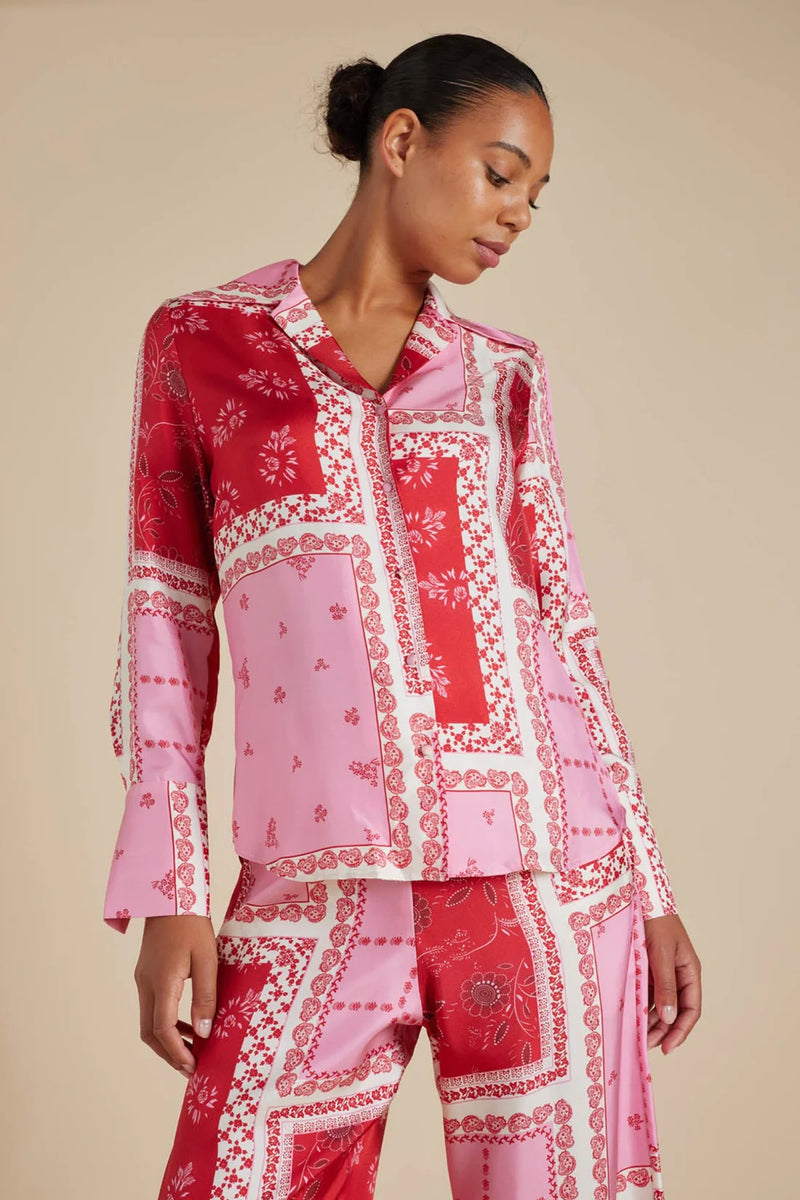 SABRINA SILK TWILL SHIRT IN LOLLY – Alexis Dawn Store